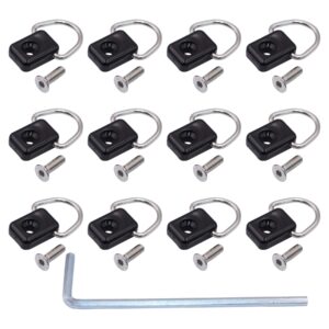 12 pack of fishing rigging d-ring kayak with 304 m6 screw kit for boat canoe kayak,give free install tools (square)