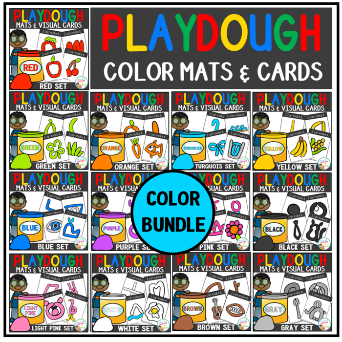 Playdough Mats & Visual Cards: Color Bundle