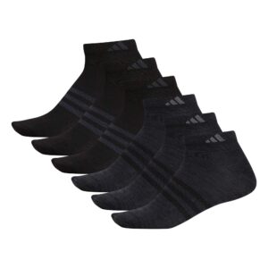 adidas Men's Superlite Low Cut Socks (6-Pair), Black/Night Grey, Large