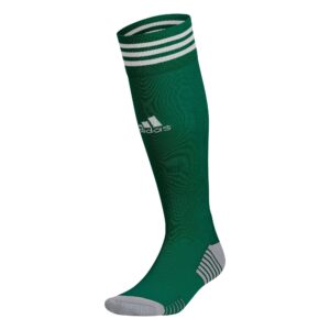 adidas copa zone cushion 4 soccer socks (1-pair) for men, women, boys and girls, team dark green/white, medium