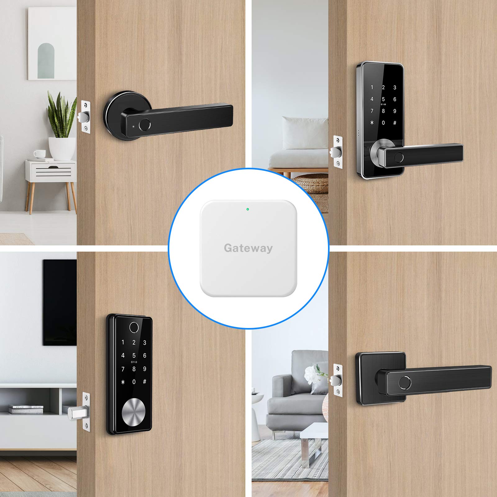 G2 Gateway, Wi-Fi Gateway for Keyless Entry Door Lock, Remote Control Smart Door Lock, G2 WiFi Bridge, TT Lock Gateway, Smart Home Hub Compatible with Alexa by Tiffane…