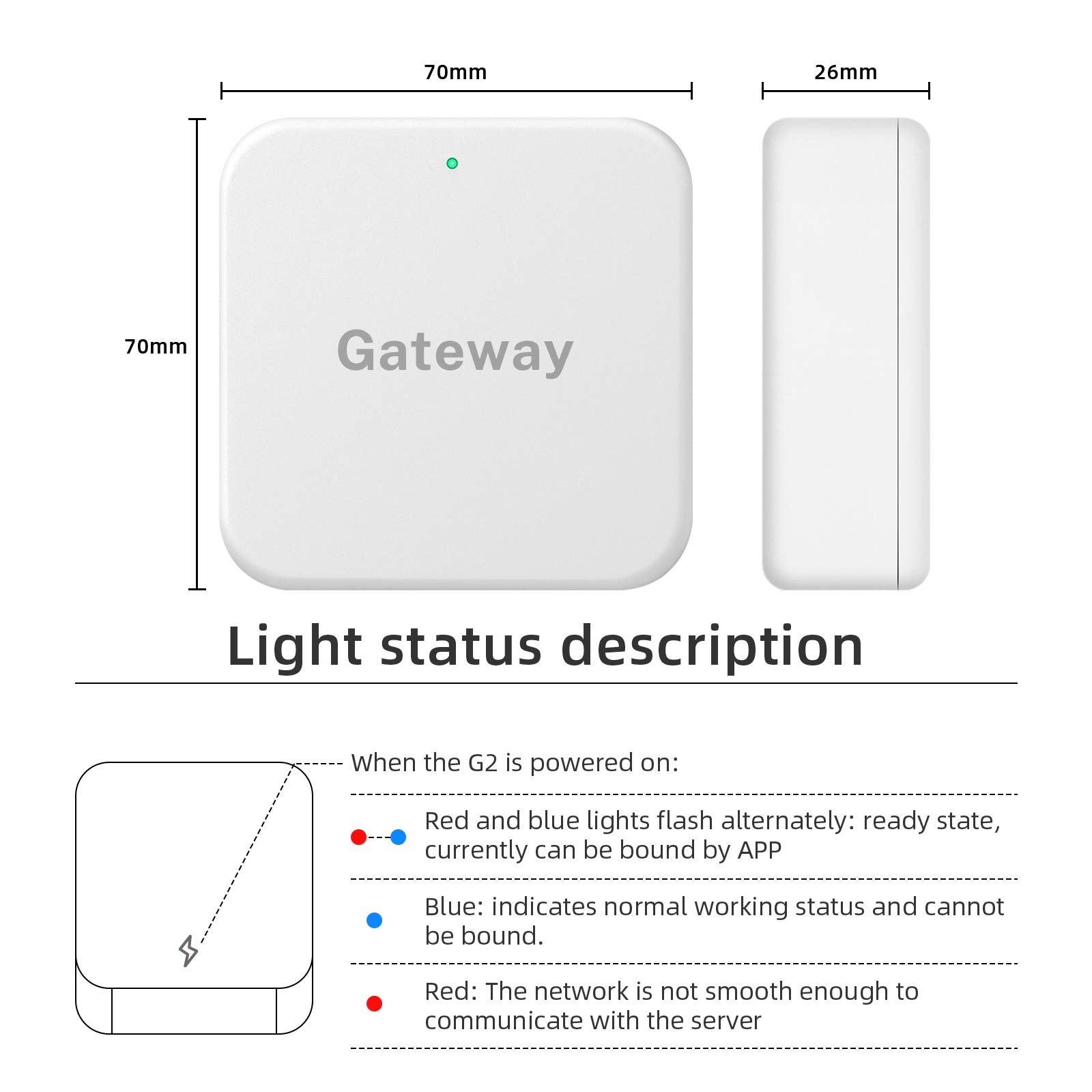 G2 Gateway, Wi-Fi Gateway for Keyless Entry Door Lock, Remote Control Smart Door Lock, G2 WiFi Bridge, TT Lock Gateway, Smart Home Hub Compatible with Alexa by Tiffane…