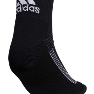 adidas Ub21 Superlite Running Quarter Socks (2-Pair), Black/Grey/White, Medium