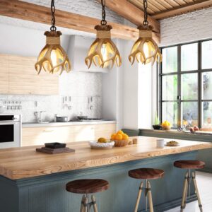 NEARLED BOOU Mini Antler Pendant Light Farmhouse Pendant Hanging Light Fixture for Kitchen Island Dining Room Sink Bathroom Restaurant Light Small Antler Hanging Lights