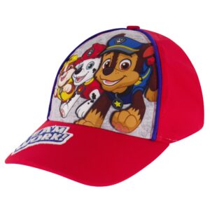 nickelodeon little baseball cap, paw patrol marshall adjustable toddler boy hats for kids, red, ages 2-4 and ages 4-7