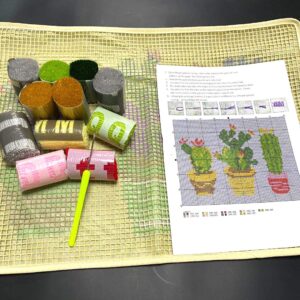 HCDMRE Tapestry Kits Latch Hook Rug Kits Carpet Embroidery Latch Hook Rug Needlework Button Package DIY Rugs Hook Rug Point Rug Cactus