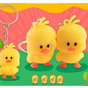 WOIWO 10 PCS Duck Accessories Dancing Yellow Doll Pendant Creative Cartoon Gift Duck Key Chain