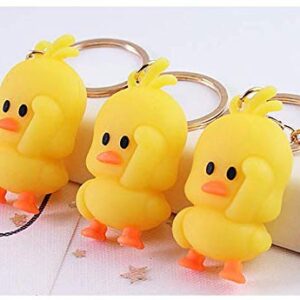 WOIWO 10 PCS Duck Accessories Dancing Yellow Doll Pendant Creative Cartoon Gift Duck Key Chain