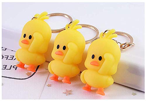 WOIWO 10 PCS Duck Accessories Dancing Yellow Doll Pendant Creative Cartoon Gift Duck Key Chain