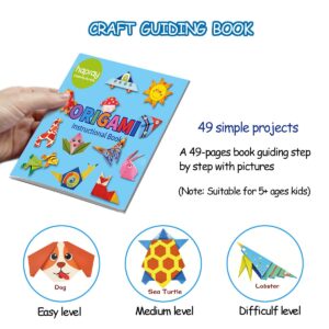 hapray Origami Kit for Kids Ages 5-8 8-12, with Guiding Book, 98 Sheets Paper with 47 Patterns, DIY Art and Craft Projects, Beginners Children's Day Gift Boy Girl