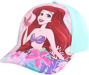 disney girls disney toddler hat for girlâ€™s ages 2-4 and 4-7, princess kids baseball cap, pink/silver, 4-7 years us