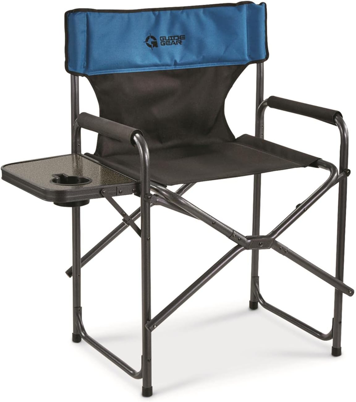 Guide Gear Oversized Tall Director’s Camp Chair, Portable, Folding, 500-lb. Capacity Blue/Black