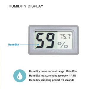 2-Pack Mini Digital Electronic Temperature Humidity Meters Gauge Indoor Thermometer Hygrometer LCD Display Fahrenheit (℉) for Humidors, Greenhouse, Garden, Cellar, Fridge, Closet