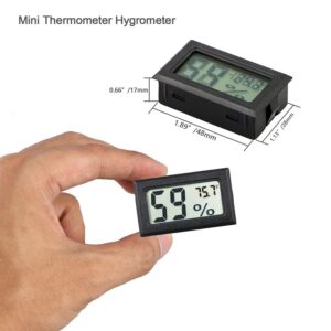 2-Pack Mini Digital Electronic Temperature Humidity Meters Gauge Indoor Thermometer Hygrometer LCD Display Fahrenheit (℉) for Humidors, Greenhouse, Garden, Cellar, Fridge, Closet