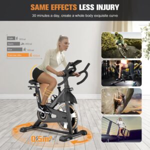 VIGBODY Stationary Exercise Bike Indoor Cycling Bike for Cardio Workout, with Comfortable Seat Cushion, LCD Monitor for Home Training Bike