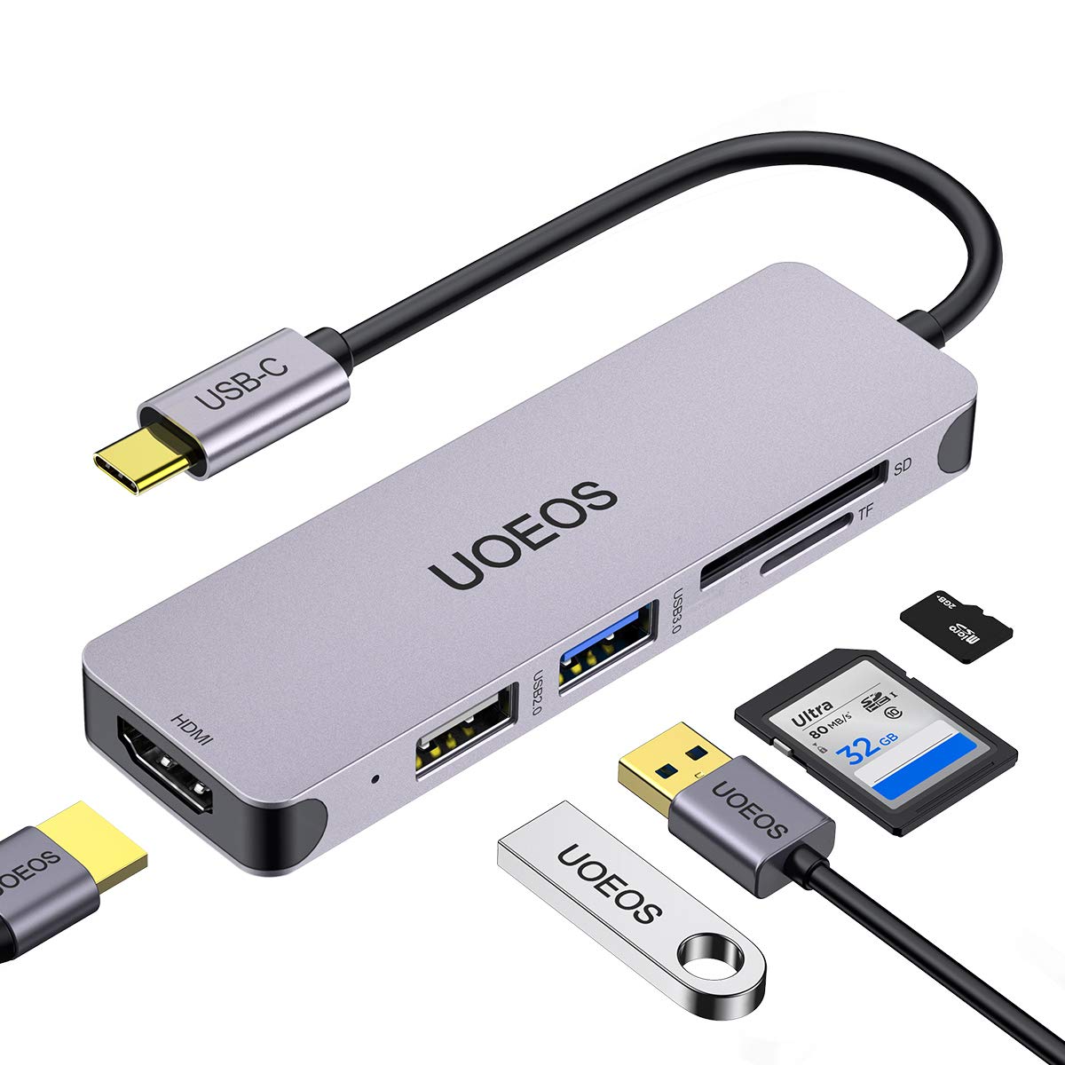 UOEOS C to Hdmi Hub,Compatible for Surface Pro, MacBook Air, Thinkpad…