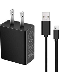 Micro Wall Charger Compatible with Samsung Galaxy Tab A 10.1 (2016), 8.0, 7.0, 9.7, Tab E, S2, Tab 4, 3, SM-T580/ 550/530/ 387/585/ 290/295 Tablet with 5Ft Charging Cable Cord (Black)