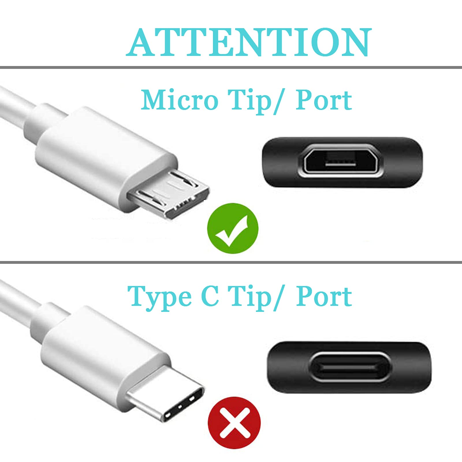 Micro Wall Charger Compatible with Samsung Galaxy Tab A 10.1 (2016), 8.0, 7.0, 9.7, Tab E, S2, Tab 4, 3, SM-T580/ 550/530/ 387/585/ 290/295 Tablet with 5Ft Charging Cable Cord (Black)