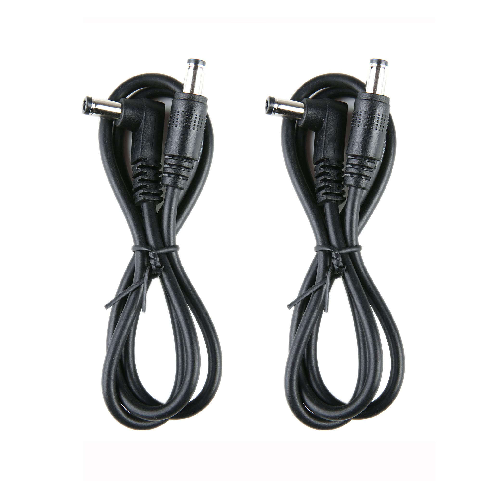 2 Pack Guitar Effect Pedal DC Cable 5.5mm x 2.1mm Power Lead Cord, 60CM Male to Male