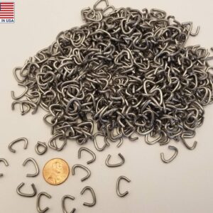 3/8 Stainless Steel Hog Rings for Crab pots, Cages, Traps, Fencing, Sausage Casings, Rabbit Cages (100 Count bag-3oz)