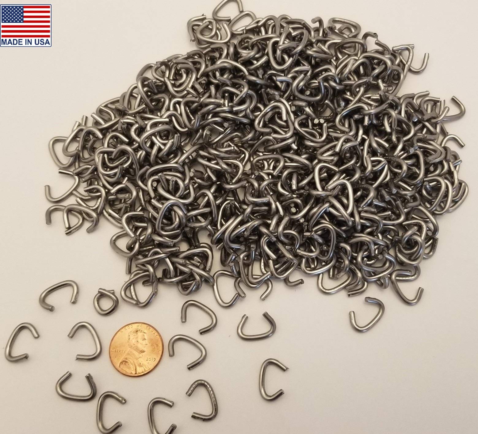 3/8 Stainless Steel Hog Rings for Crab pots, Cages, Traps, Fencing, Sausage Casings, Rabbit Cages (100 Count bag-3oz)