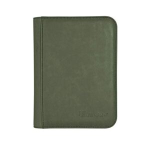 suede collection zippered 4-pocket premium pro-binder - emerald