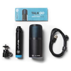 JLab Talk Go USB Microphone, USB-C Output, Cardioid or Omnidirectional, 96k Sample Rate, 20Hz, 20kHz Frequency Response, Volume Control and Quick Mute, Plug and Play