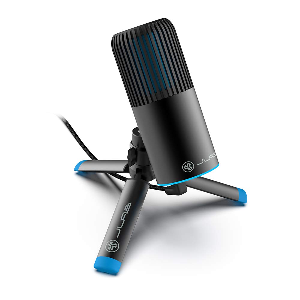 JLab Talk Go USB Microphone, USB-C Output, Cardioid or Omnidirectional, 96k Sample Rate, 20Hz, 20kHz Frequency Response, Volume Control and Quick Mute, Plug and Play