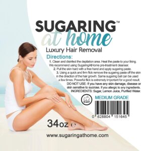 Sugaring Hair Removal Paste Medium for Professional Use on Bikini, Brazilian, Arms, Legs, Back 34 oz.