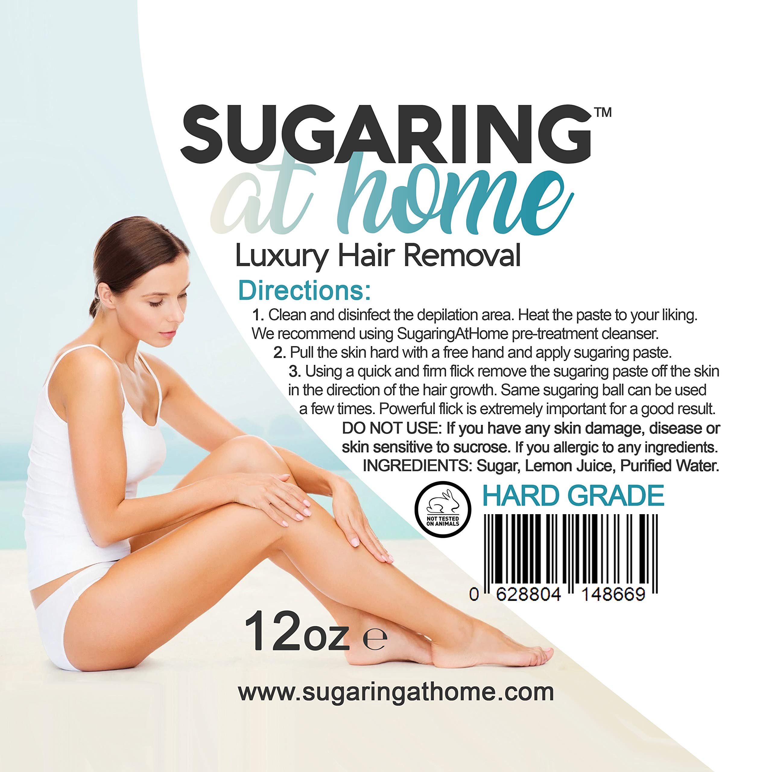 Sugaring Hair Removal Paste Hard for Personal Use on Bikini, Brazilian, Arms, Legs, Back 12 oz.