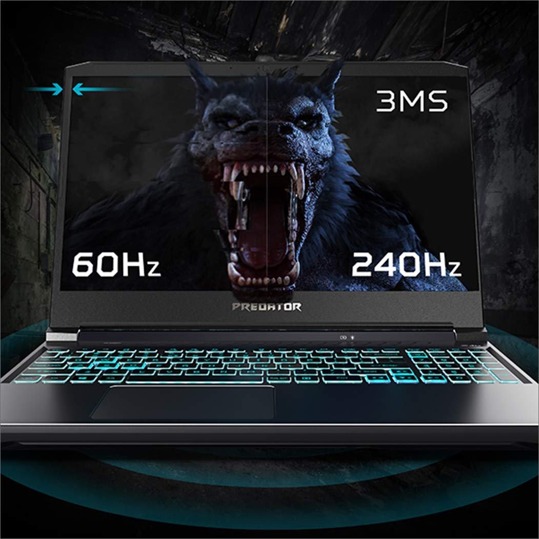 Acer Predator Helios 300 Gaming Laptop, Intel i7-10750H, NVIDIA GeForce RTX 2070 Max-Q 8GB, 15.6" FHD 240Hz 3ms IPS Display, 16GB Dual-Channel DDR4, 512GB NVMe SSD, WiFi 6, RGB Keyboard, PH315-53-71QX