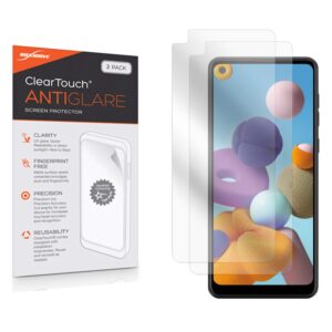 screen protector for samsung galaxy a21 (screen protector by boxwave) - cleartouch anti-glare (2-pack), anti-fingerprint matte film skin for samsung galaxy a21