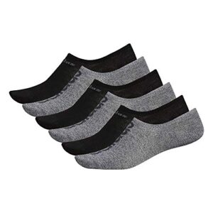 adidas Men's Superlite Linear Super No Show Socks (6-Pair), Alumina Beige/Night Grey/Black, Large