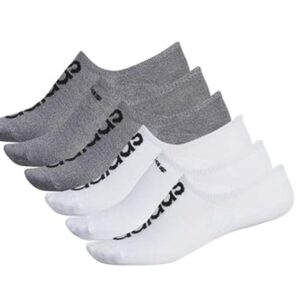 adidas Men's Superlite Linear Super No Show Socks (6-Pair), Alumina Beige/Night Grey/Black, Large