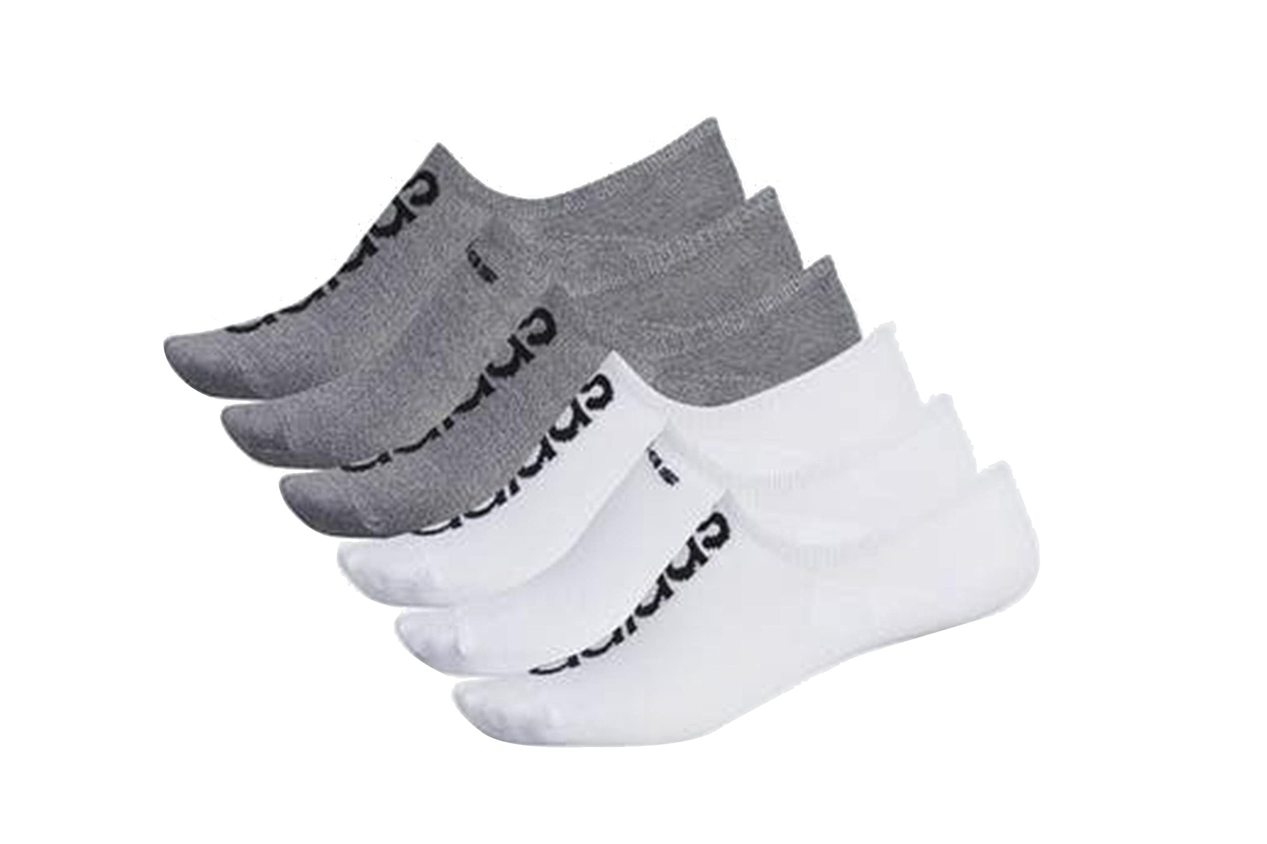 adidas Men's Superlite Linear Super No Show Socks (6-Pair), Alumina Beige/Night Grey/Black, Large