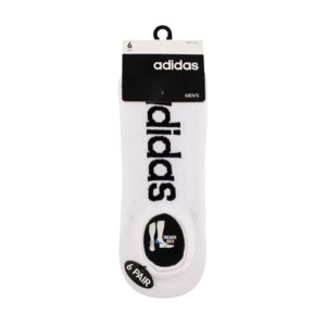 adidas Men's Superlite Linear Super No Show Socks (6-Pair), Alumina Beige/Night Grey/Black, Large