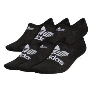 adidas originals men's classic trefoil superlite super no show socks (6-pair), black/white, large