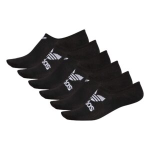 adidas Originals Men's Classic Trefoil Superlite Super No Show Socks (6-Pair), Black/White, Large