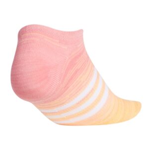 adidas Kids-Girl's Superlite No Show Socks (6-Pair), Hazy Rose/Hazy Blue/White, Large