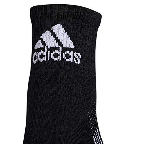 adidas Ub21 Superlite Running Quarter Socks (2-Pair), Black/Grey/White, Large