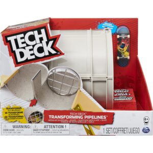 tech deck transforming pipelines, modular skatepark playset and exclusive fingerboard