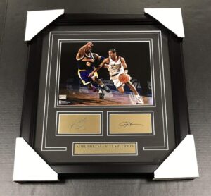 kobe bryant lakers allen iverson laser engraved autograph framed 8x10 photo