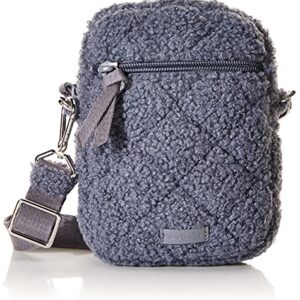 Vera Bradley Women's Teddy Fleece Sherpa RFID Small Convertible Crossbody Purse, Thunder Blue, One Size