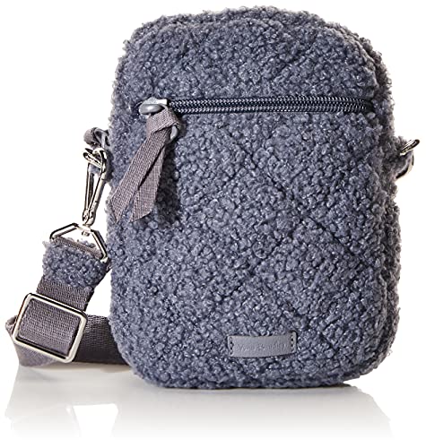 Vera Bradley Women's Teddy Fleece Sherpa RFID Small Convertible Crossbody Purse, Thunder Blue, One Size