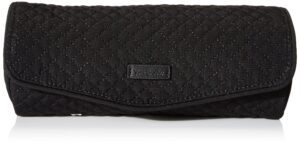 vera bradley women's microfiber on a roll makeup brush & pencil case, black, one size