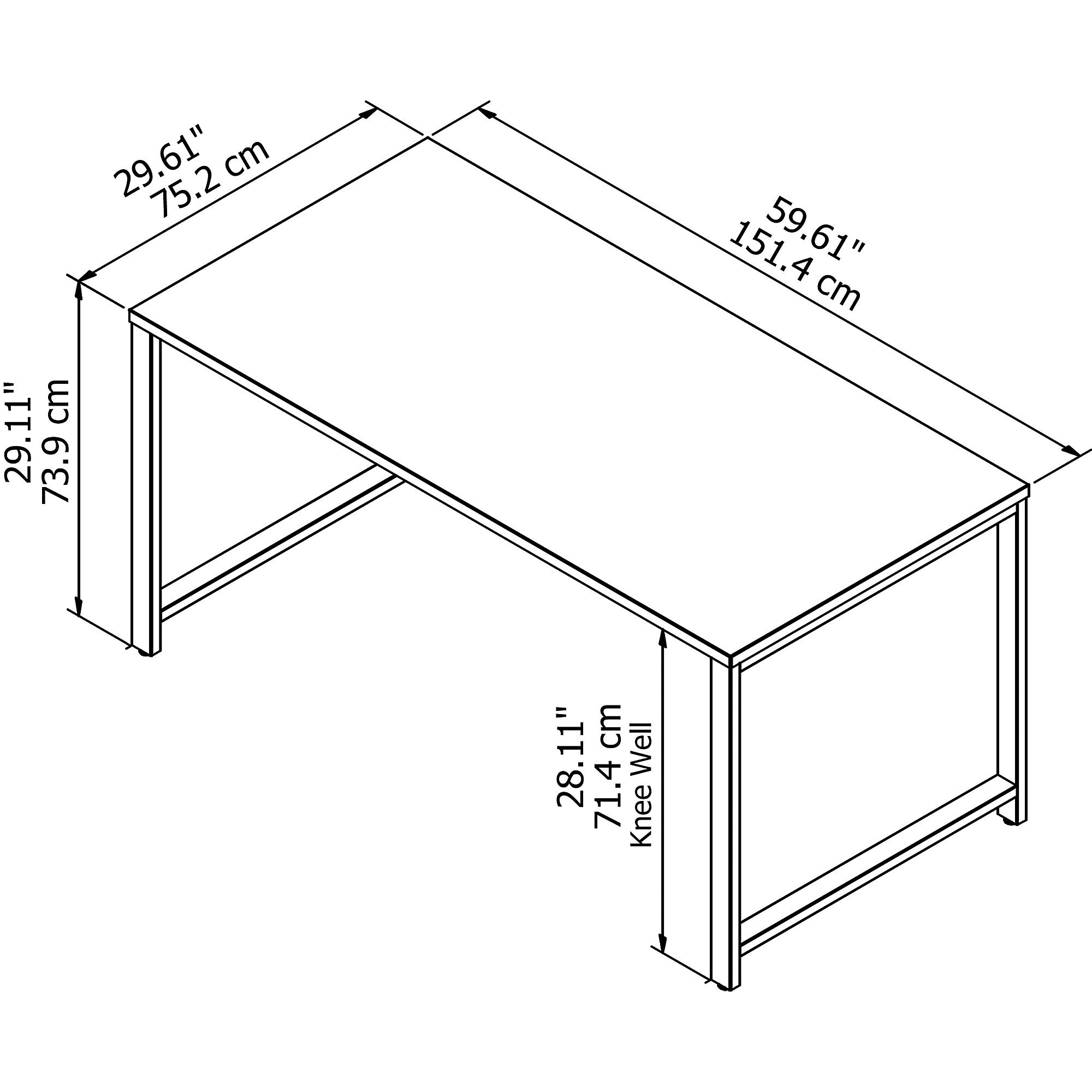 Bush Business Furniture 400 Series Table Desk with Metal Legs, 60W x 30D, Platinum Gray