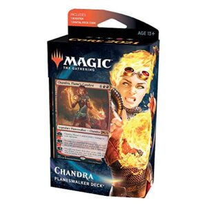 magic: the gathering chandra, flame’s catalyst planeswalker deck | core set 2021 (m21) | 60 card starter deck, c76580000