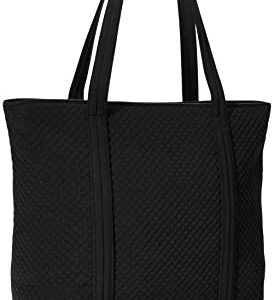 Vera Bradley Women's Microfiber Vera Tote Bag, True Black, One Size