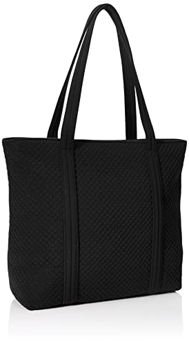 Vera Bradley Women's Microfiber Vera Tote Bag, True Black, One Size