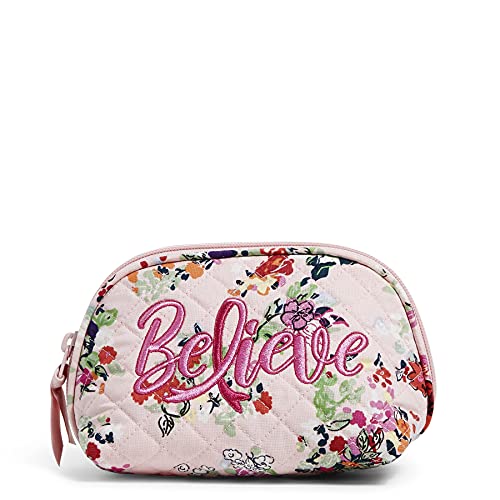 Vera Bradley Women's Cotton Clamshell Cosmetic Makeup Organizer Bag, Cozy Plaid, One Size